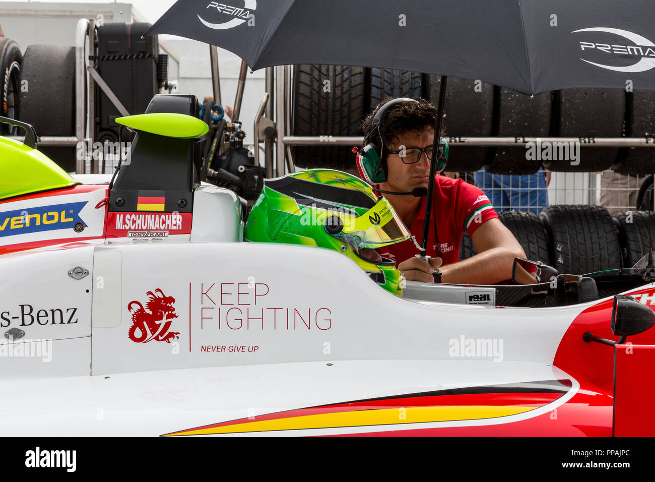 Misano Adriatico, Italy - August 25, 2018: A Dallara F317 – Mercedes ...