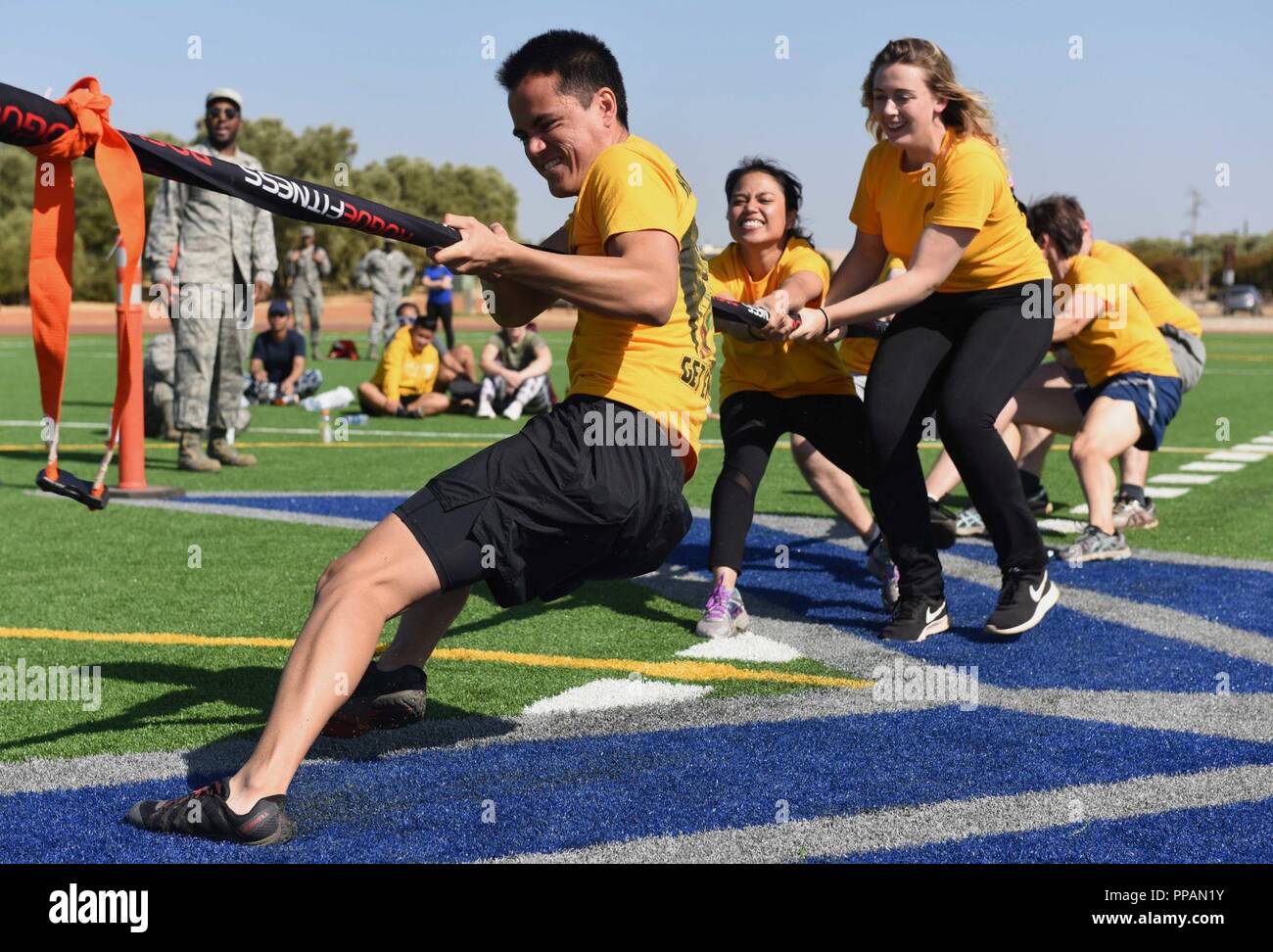 The 9th Physiological Support Squadron sports day team competes in the ...