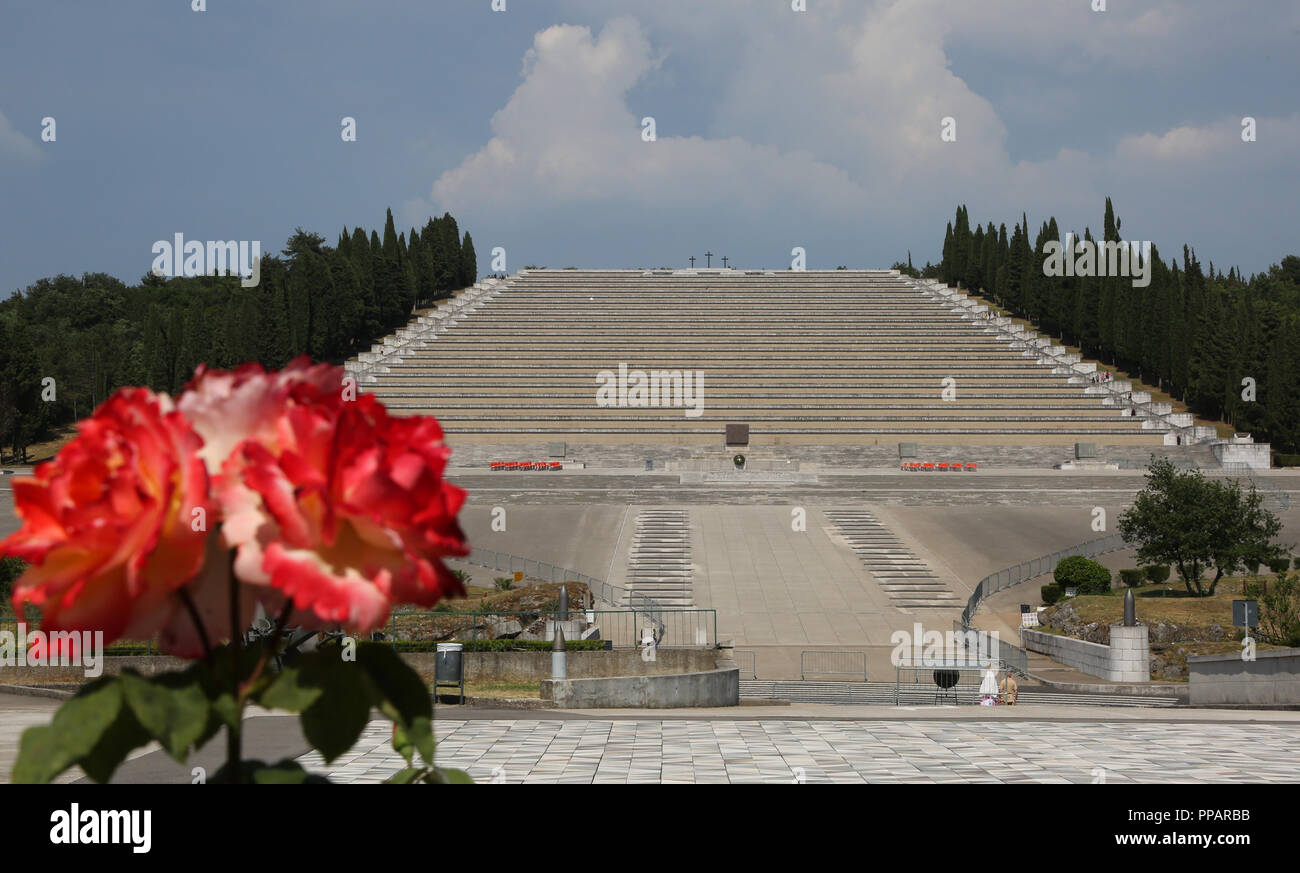 Redipuglia, GO, Italy - June 3, 2017: Roses and the Redipuglia War ...
