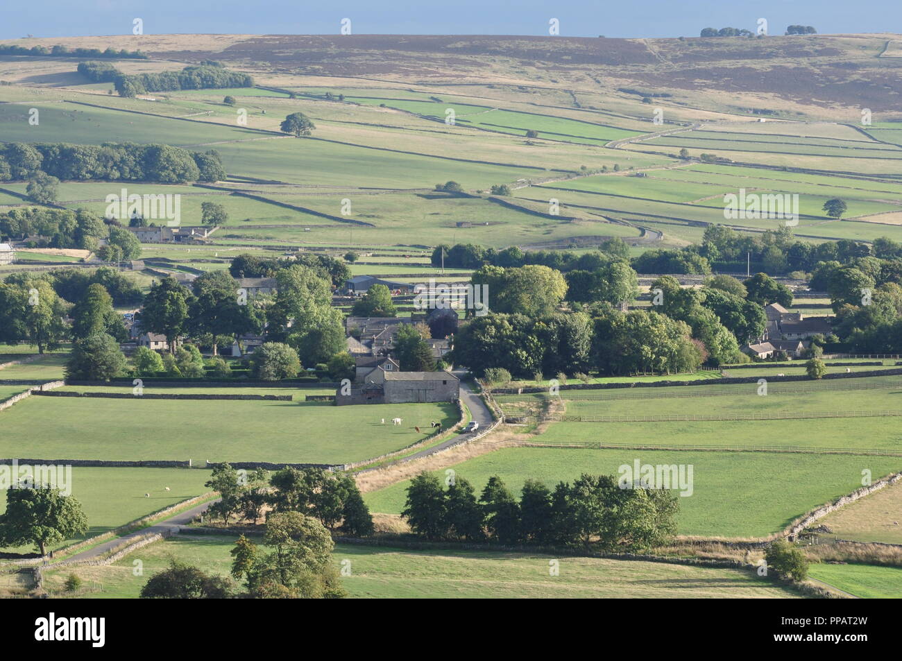 Looking down to Foolow and Longstone Moor from from Ordnance Survey ...