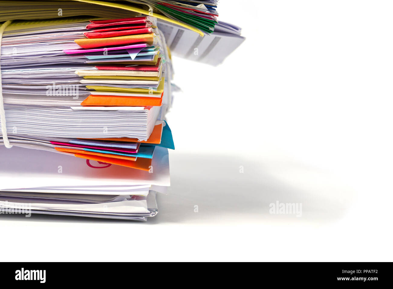 Stack of Documents isolated on white background Stock Photo - Alamy
