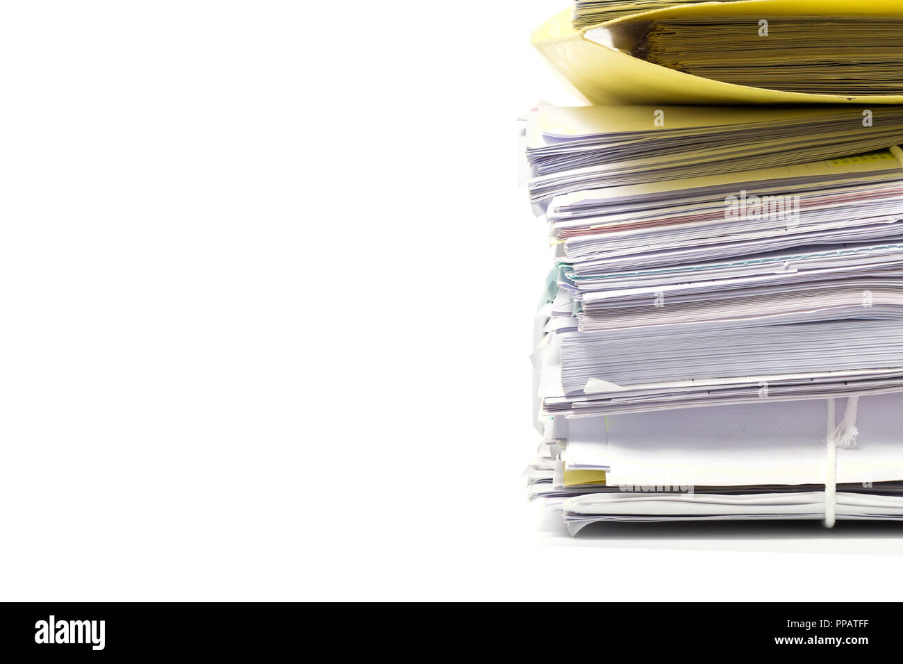 Stack of Documents isolated on white background Stock Photo - Alamy