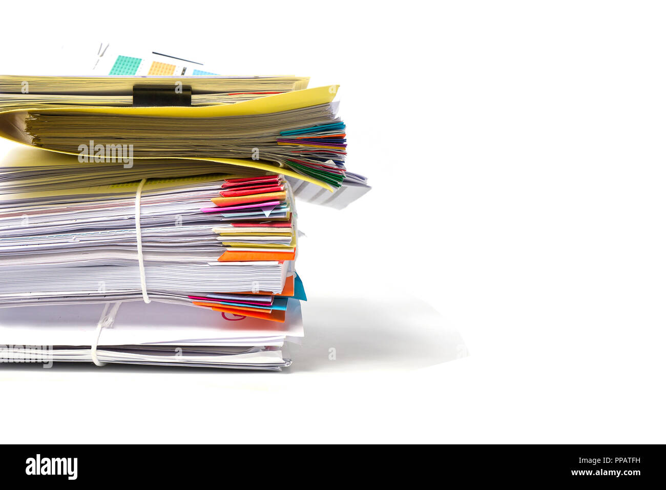 Stack of Documents isolated on white background Stock Photo - Alamy