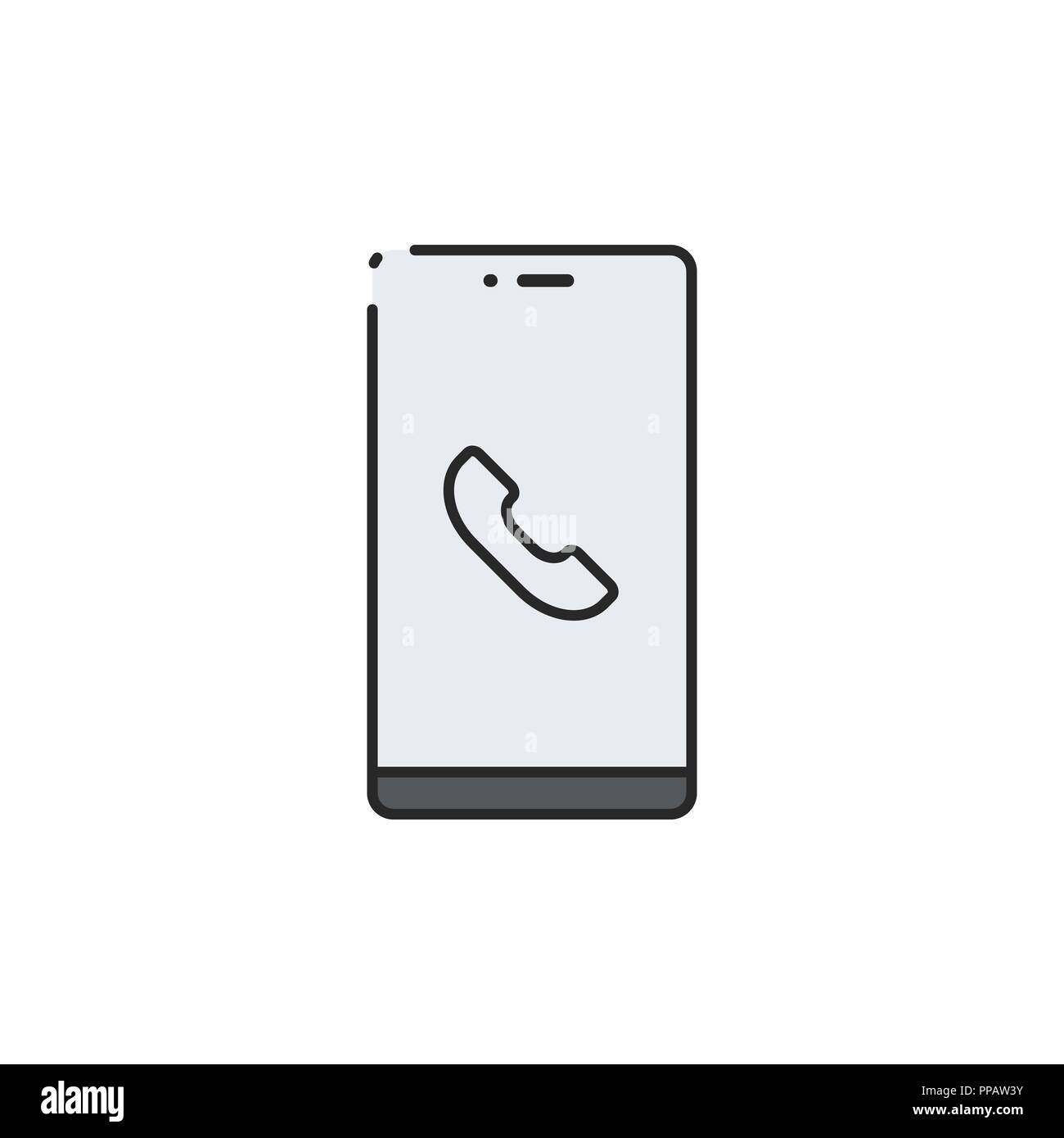 Mobile phone flat icon. Abstract smartphone. Vector illustration Stock ...