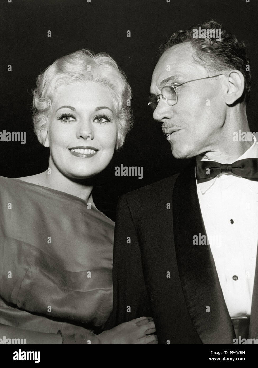 Kim Novak, with her father Joseph Novak attending a Hollywood Premiere ...