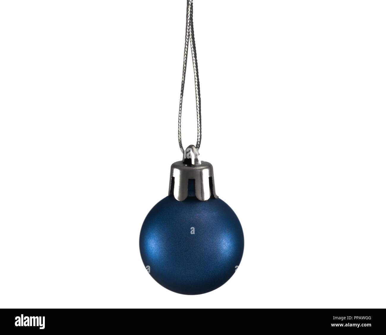 Blue color christmas ball ornament isolated on white background Stock ...