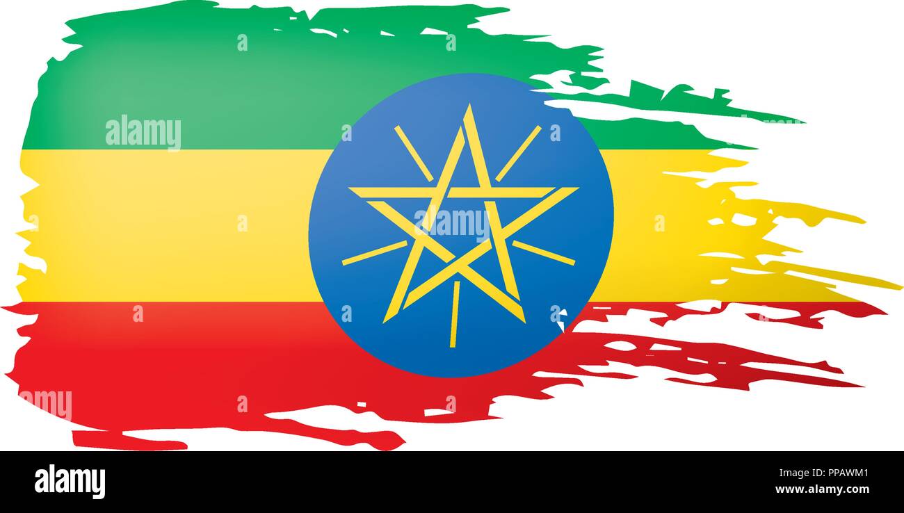 Ethiopia flag, vector illustration on a white background Stock Vector ...