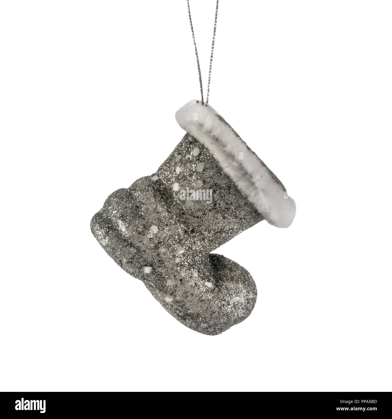 Silver color Santa Claus boot christmas tree decoration ornament ...