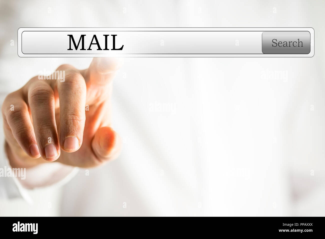 Word Mail written in search bar on virtual screen Stock Photo - Alamy