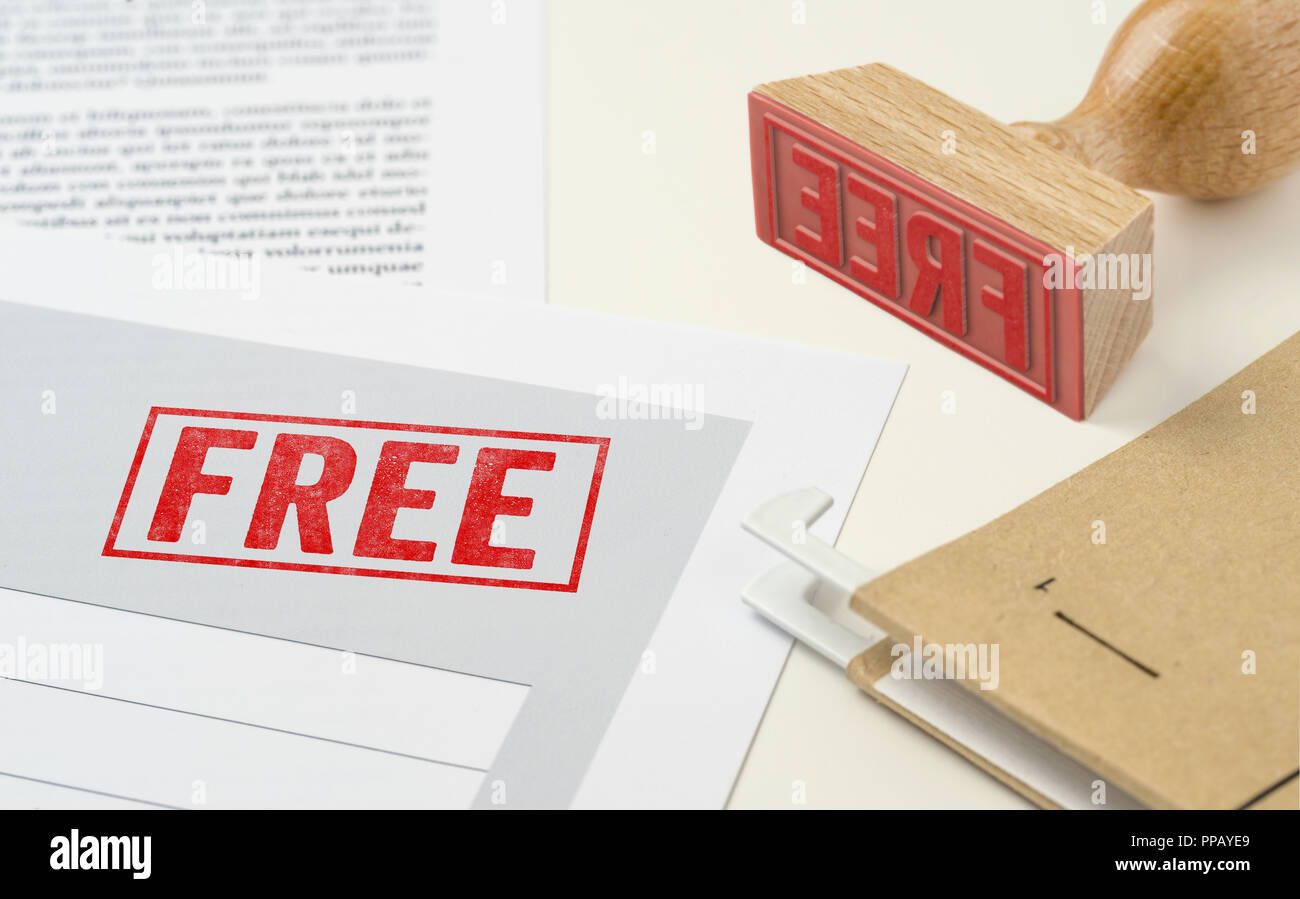 A red stamp on a document - Free Stock Photo - Alamy