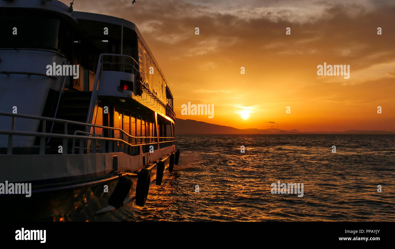 Side view on ferry sunset hi-res stock photography and images - Alamy