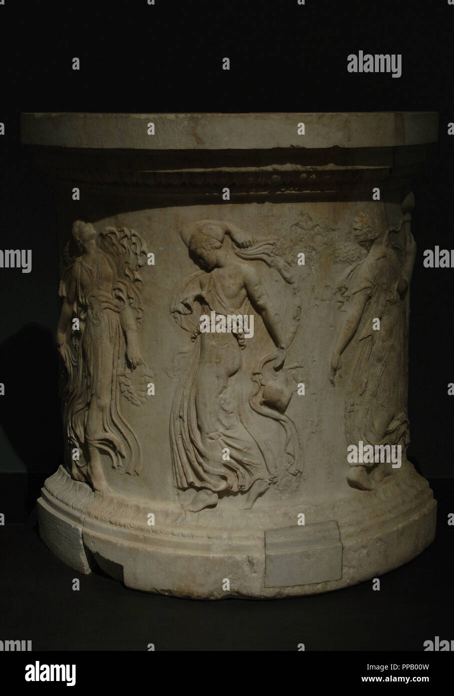 Base with dancing maenads. Pentelic white marble. Modified roman copy ...