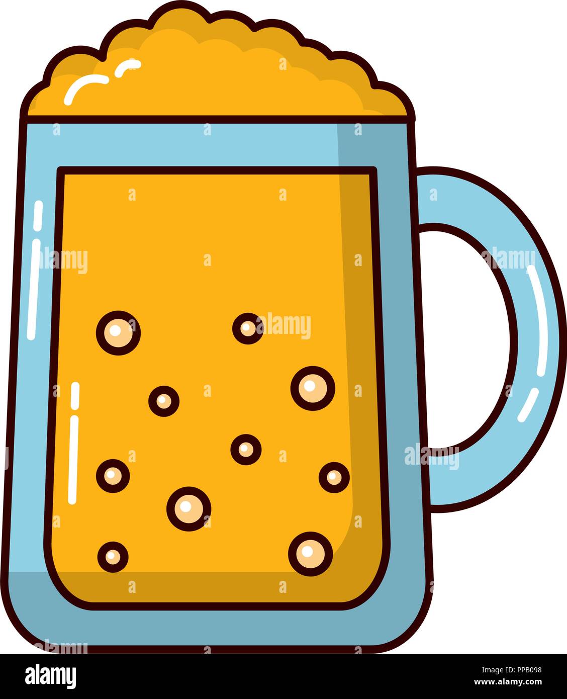 beer glass foam drink celebration vector illustration Stock Vector ...