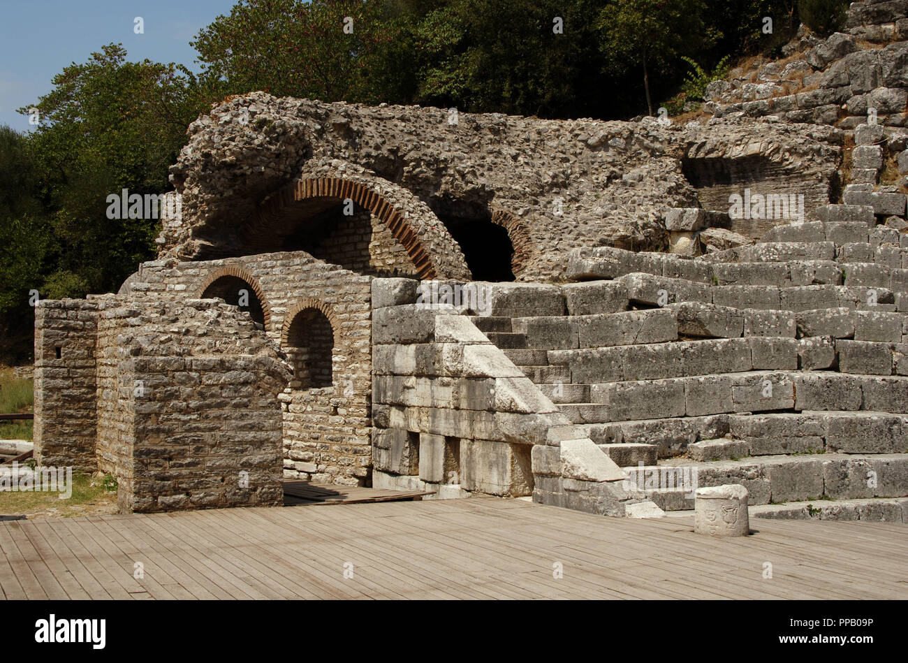 Albania. Butrint. Greek Theater. 3rd century B.C, later adapted by the ...