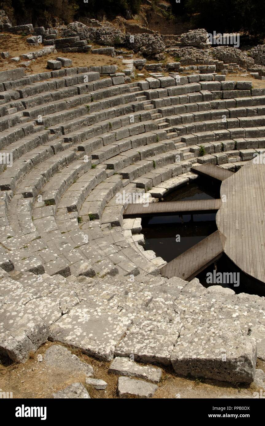 Albania. Butrint. Greek Theater. 3rd century B.C, later adapted by the ...
