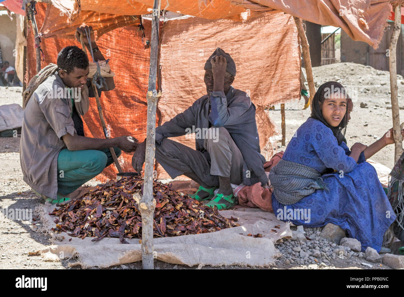 Bilbala village local market near Lalibela, Ethiopia. Chillies Stock ...