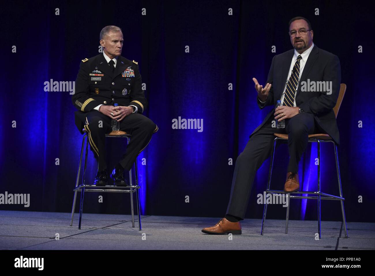 Lt. Gen. Robert Ashley, left, Defense Intelligence Agency director, and ...