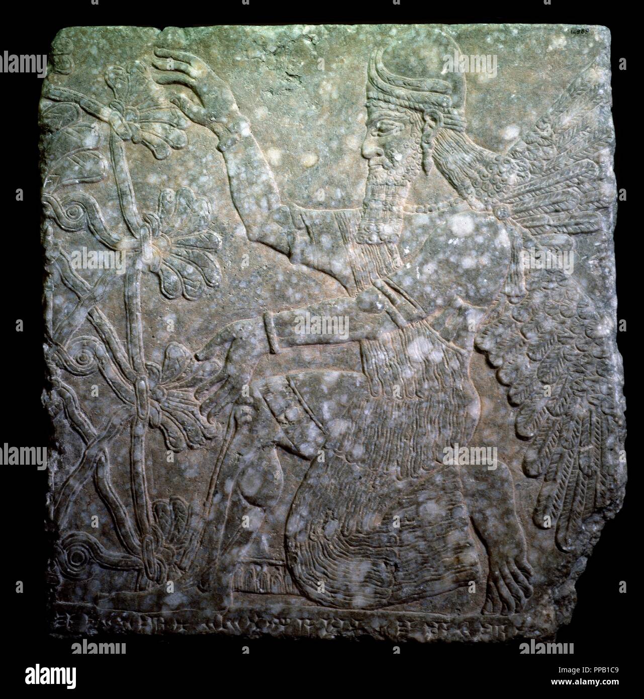 ESTELA DE PIEDRA CON RELIEVE-ASIRIO(HOMBRE RECOGIENDO PLANTAS ...