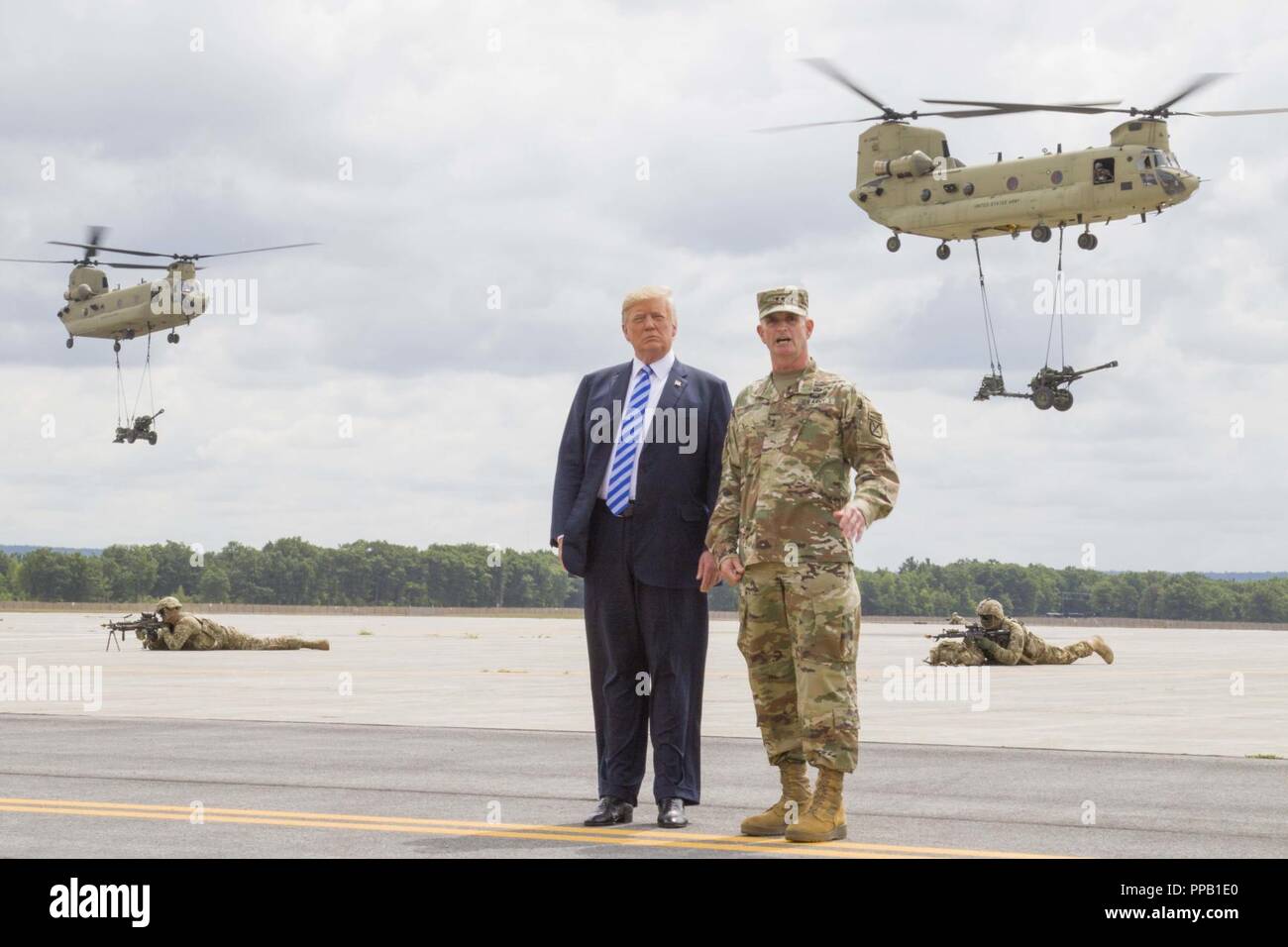 President Donald J. Trump and Maj. Gen. Walter E. Piatt, commander of ...