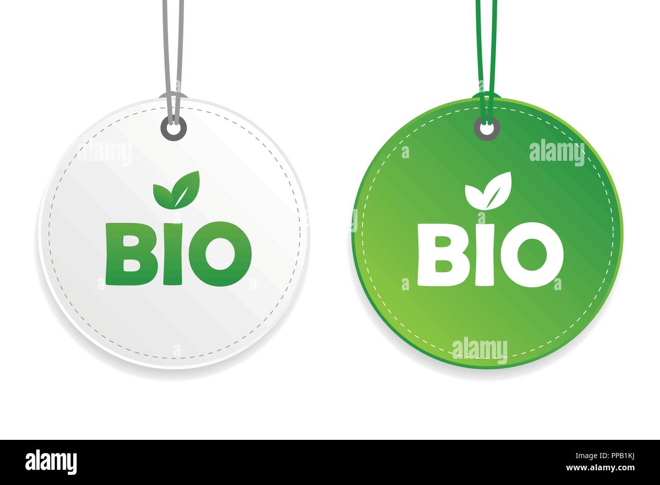 bio typography organic food tag and label green and white design ...