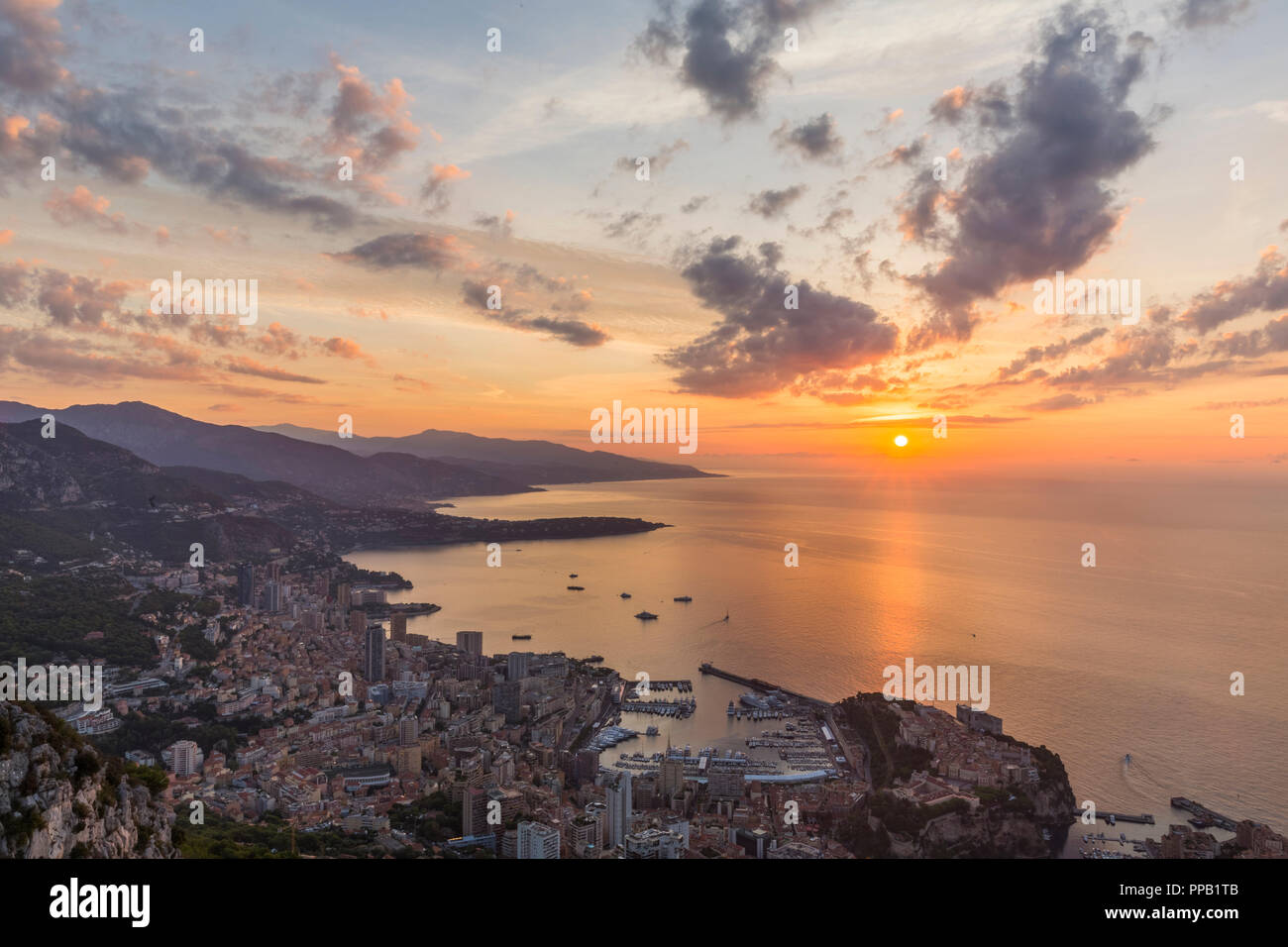 Beautiful sunrise over Monaco Stock Photo - Alamy