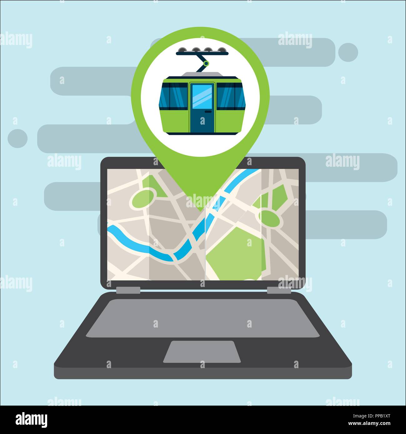 gps navigation transportation location cableway computer screen vector ...