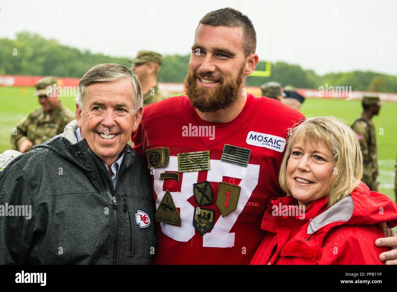 Missouri Gov. Michael Parson (left) and his wife, Teresa, pose for a ...