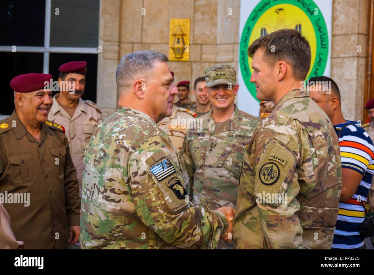U.S. Army Chief of Staff Gen. Mark Milley shakes hands with Lt. Col ...
