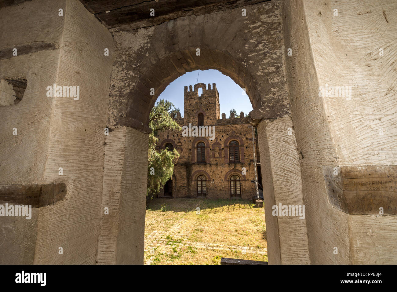 Mentewab's Castle from Banqueting Hall of Bakafa's Castle, Fasil Ghebbi ...