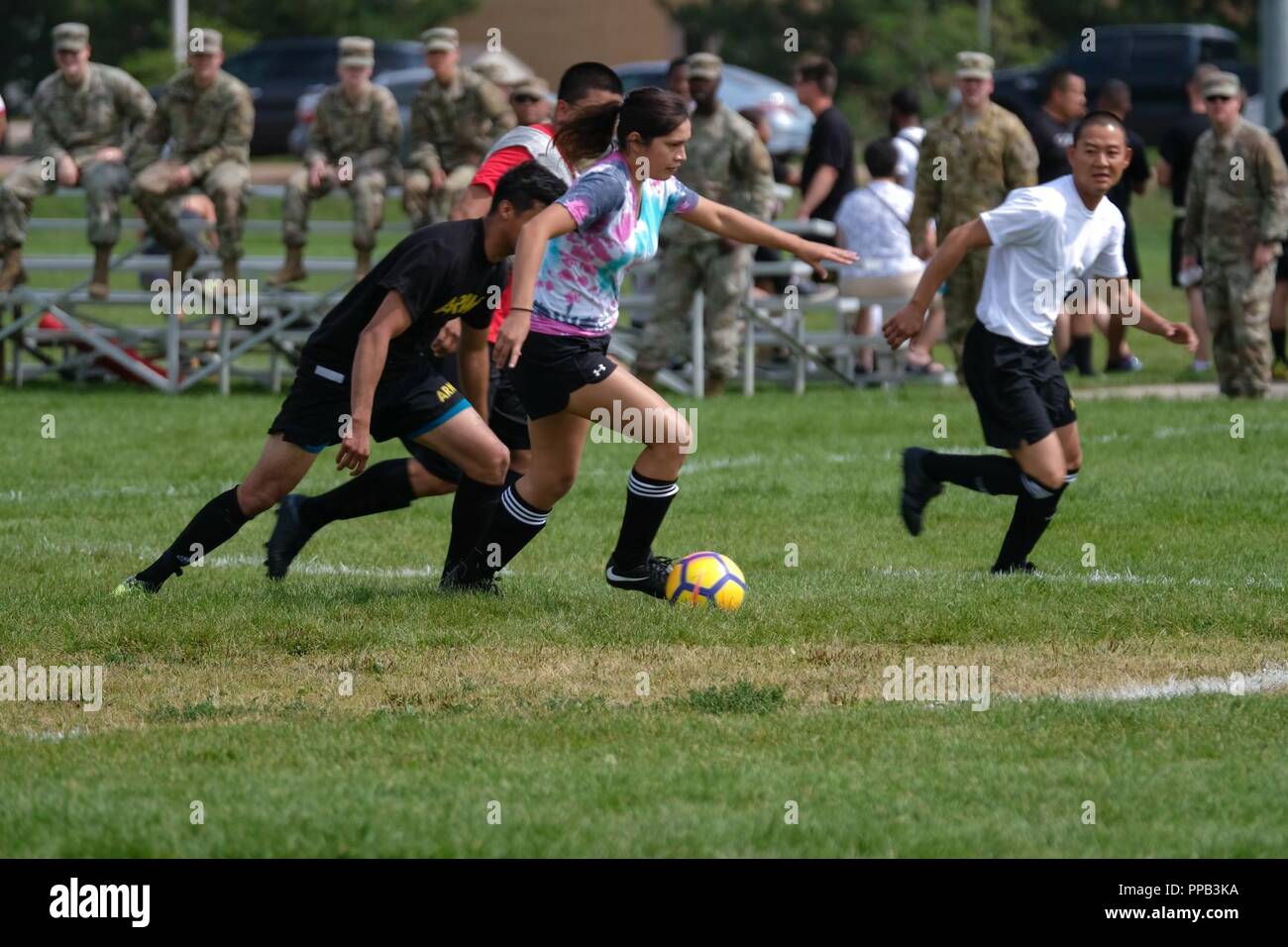 Soldiers face off in a game of soccer during Ivy Week 2018 at Fort ...