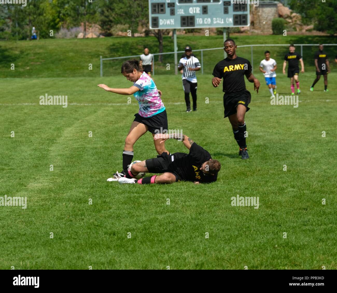 Soldiers face off in a game of soccer during Ivy Week 2018 at Fort ...