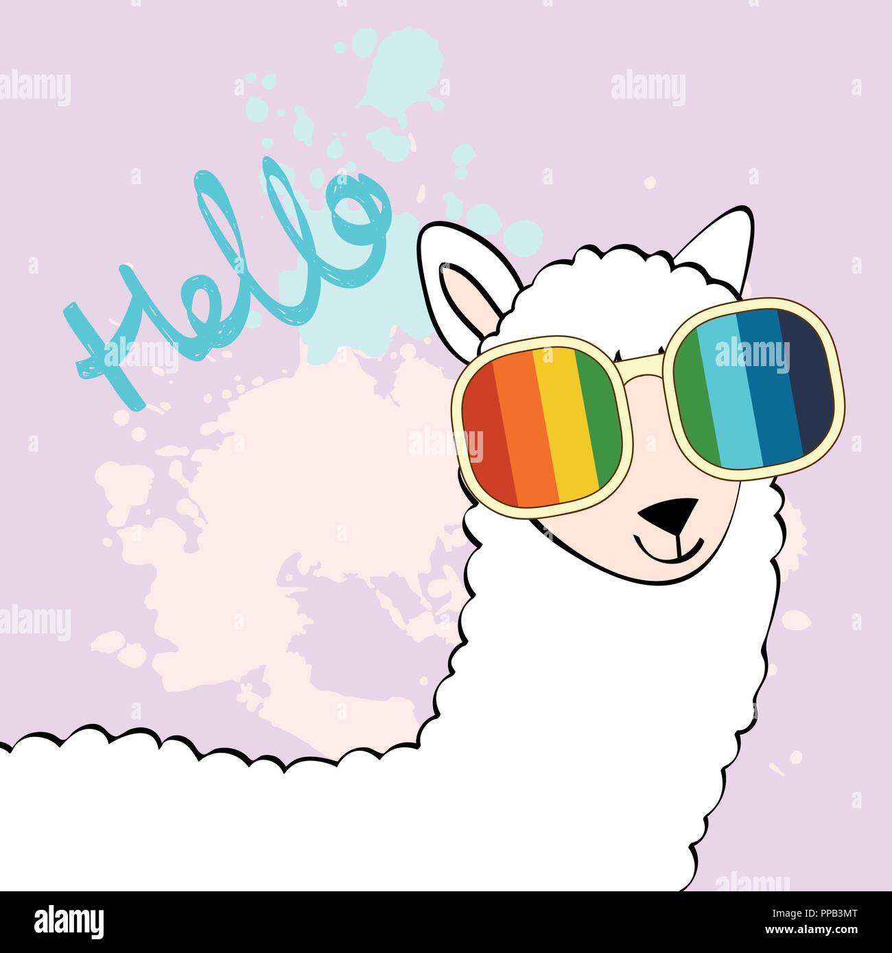 Cute Cartoon Llama Wallpaper