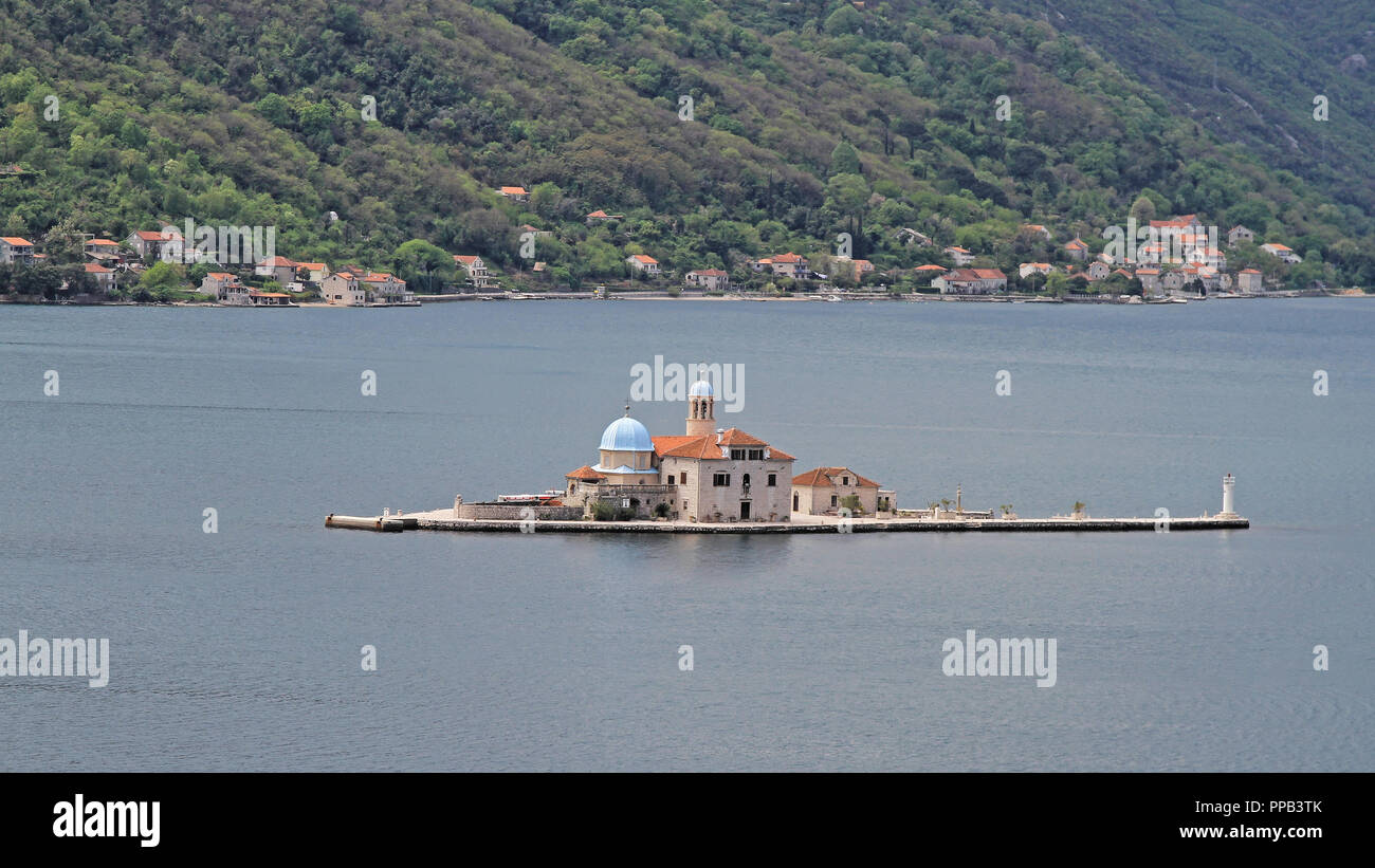 Our Lady of the Rocks Church at Island in Montenegro Stock Photo - Alamy