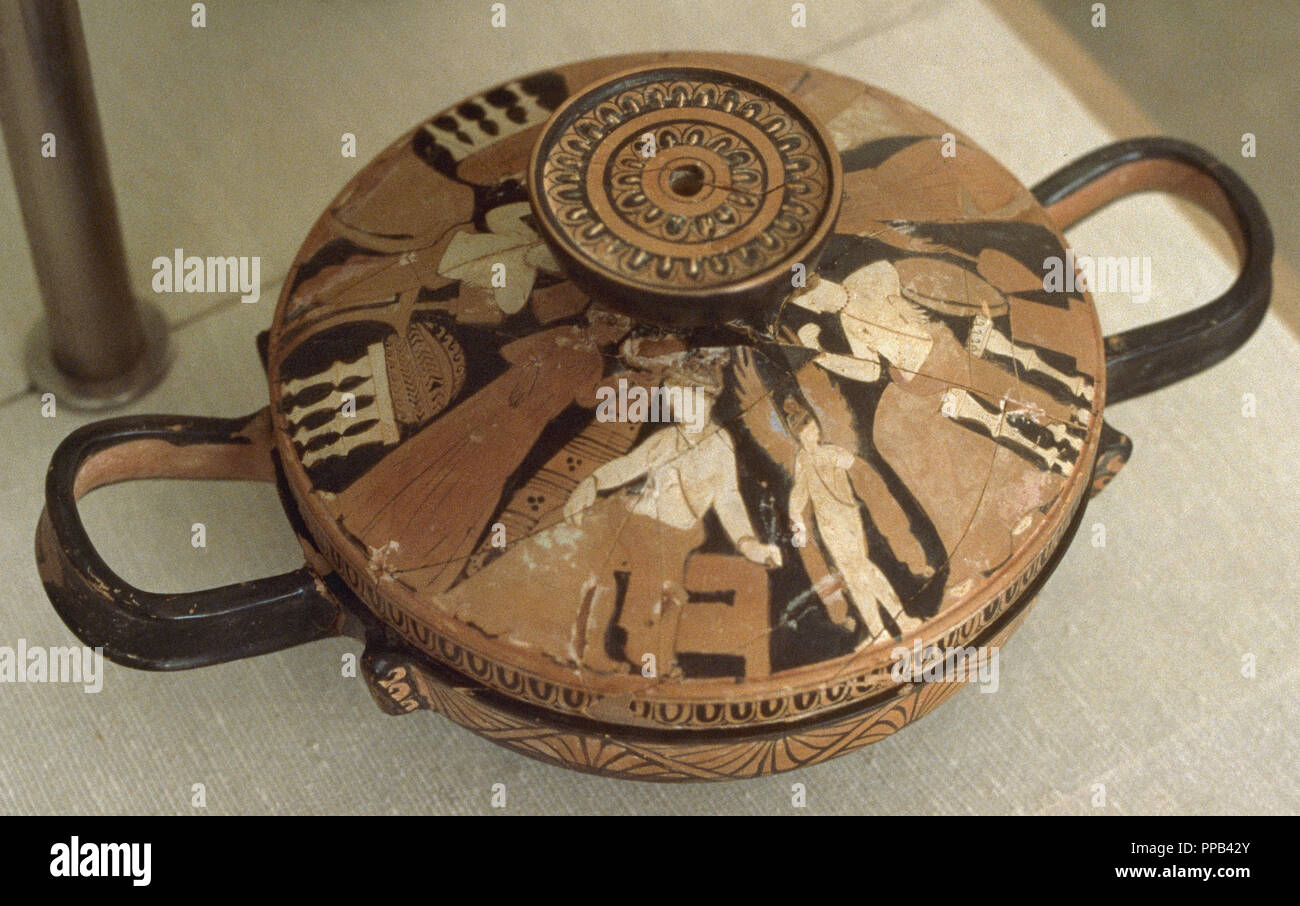 ARTE GRIEGO. GRECIA. CANTARO de figuras rojas, fechado entre los siglos ...