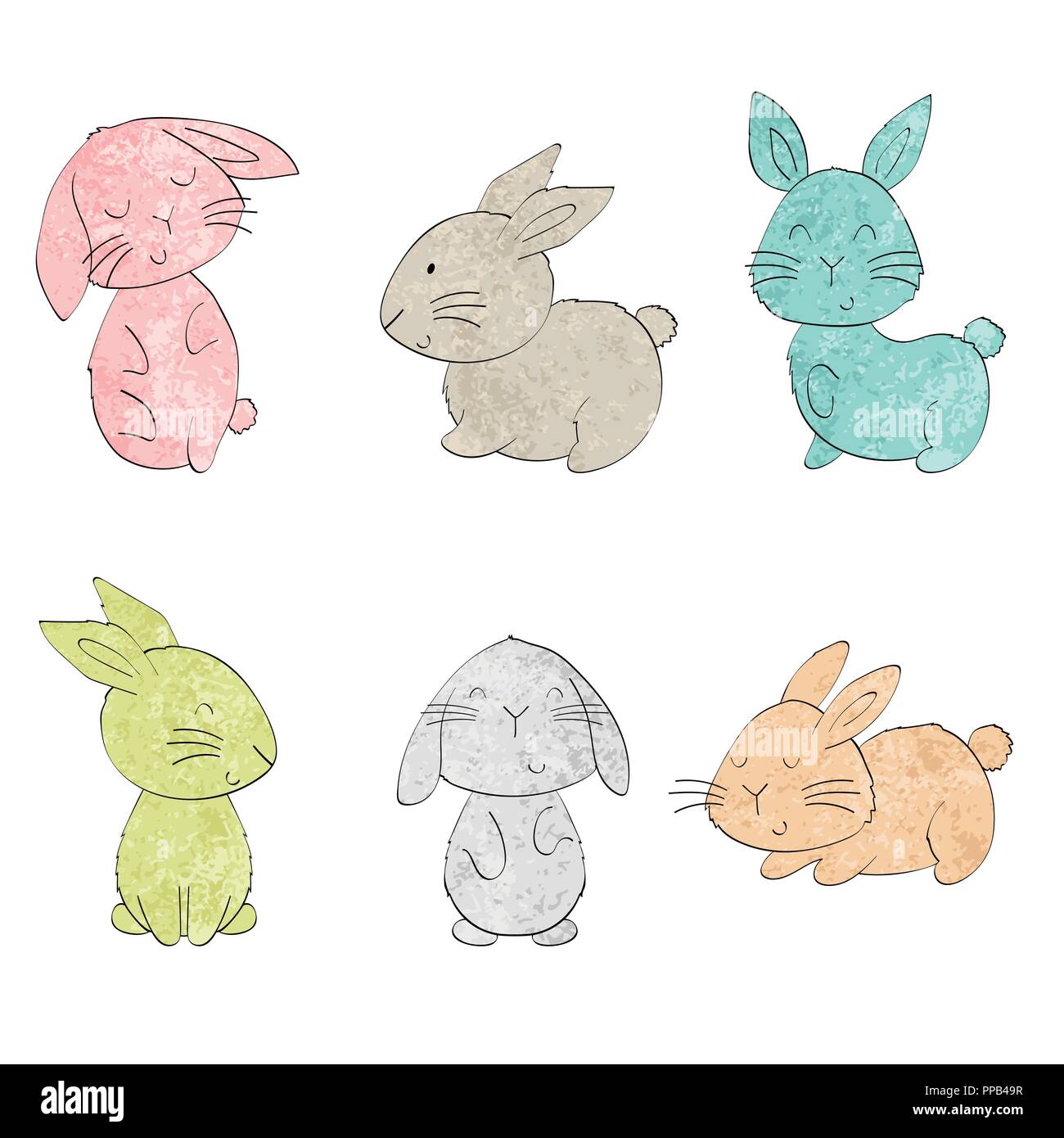 Cartoon Rabbit Set High Resolution Stock Photography and Images - Alamy