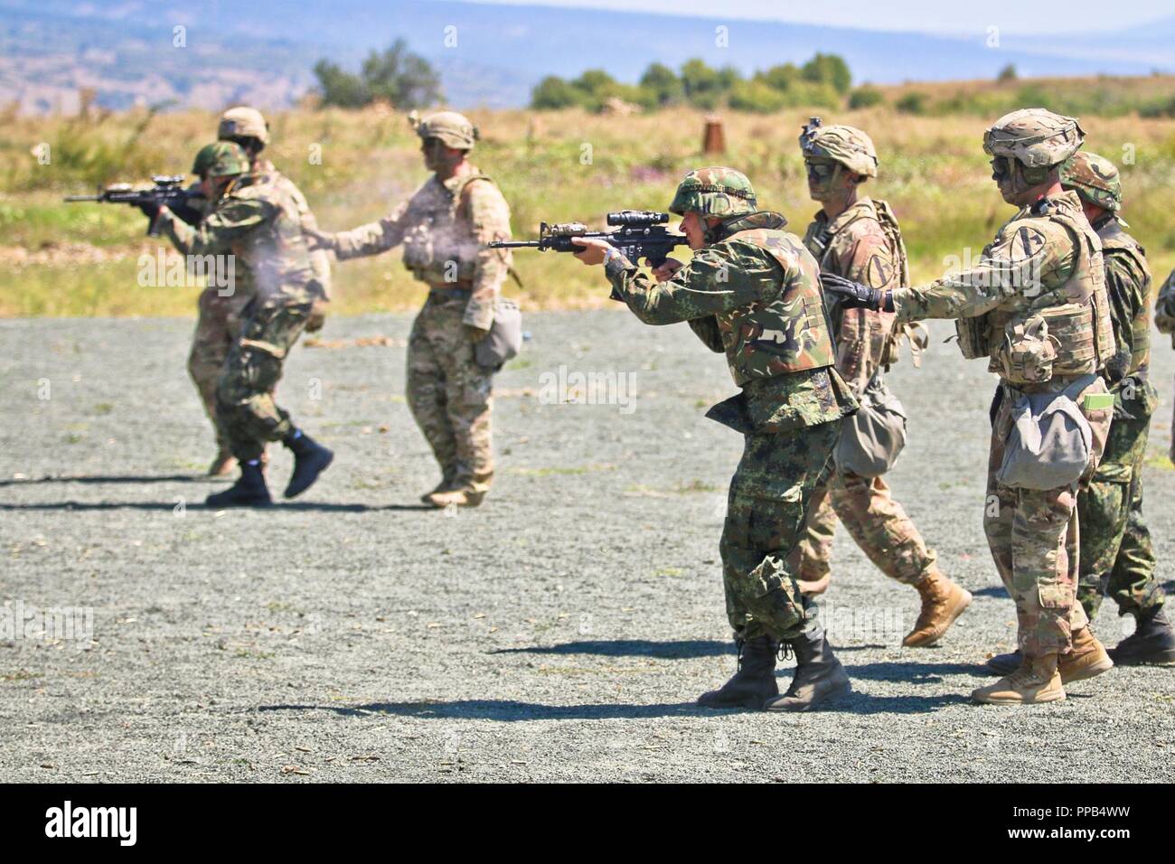 U.S. Soldiers from Alpha Company, 2nd Battalion, 5th Cavalry Regiment ...