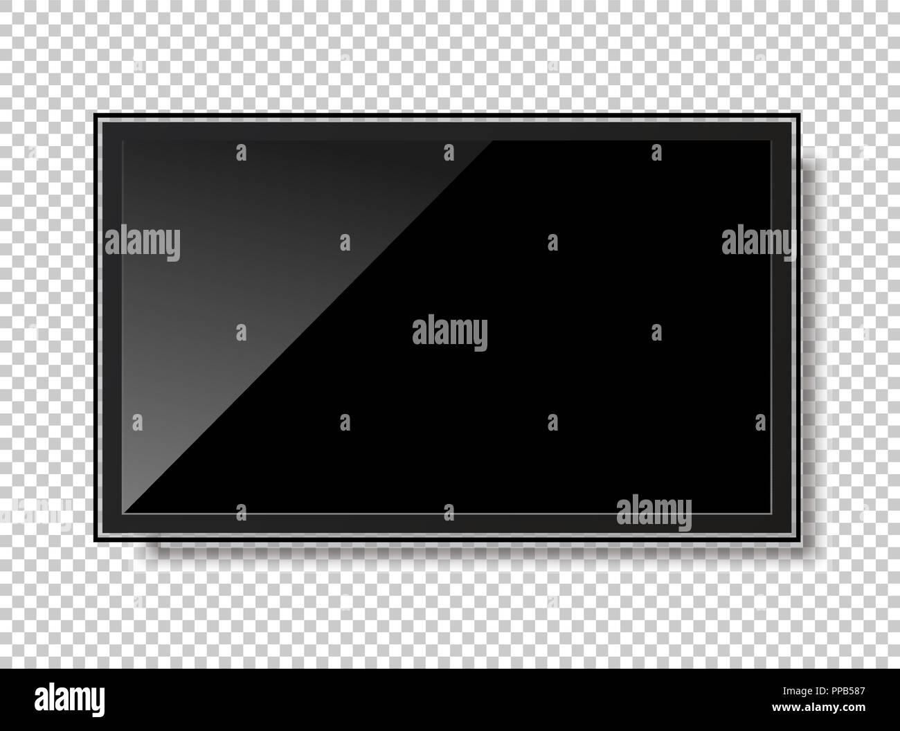 TV modern blank screen lcd, led, isolated on background, vector ...