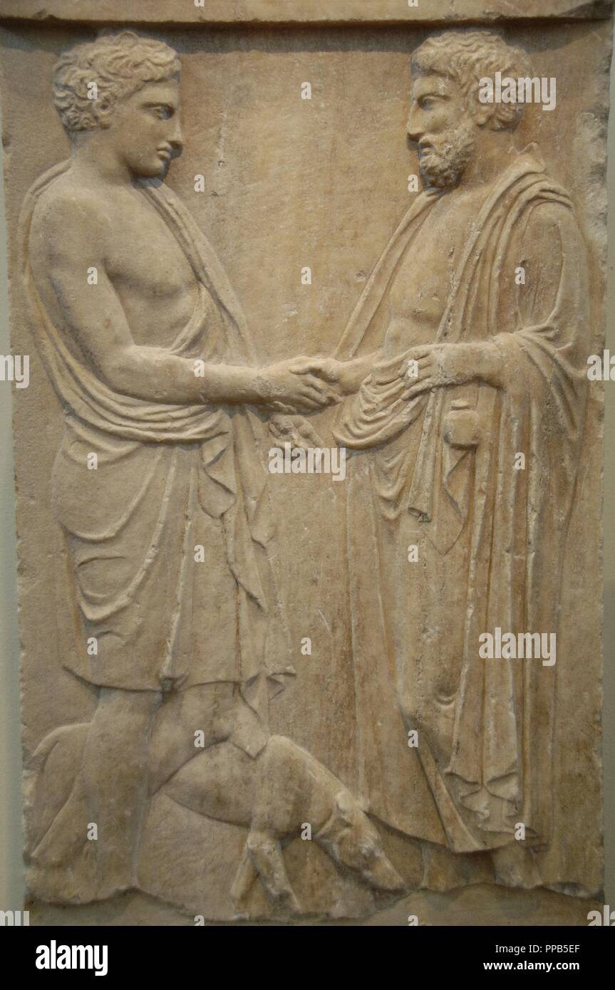 Grave Stele Of Ktesilaos And Theano