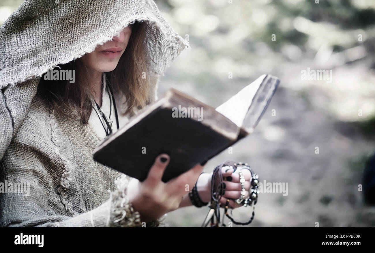 Fairy magician. A sorcerer with a glass sphere, a magical spell Stock ...