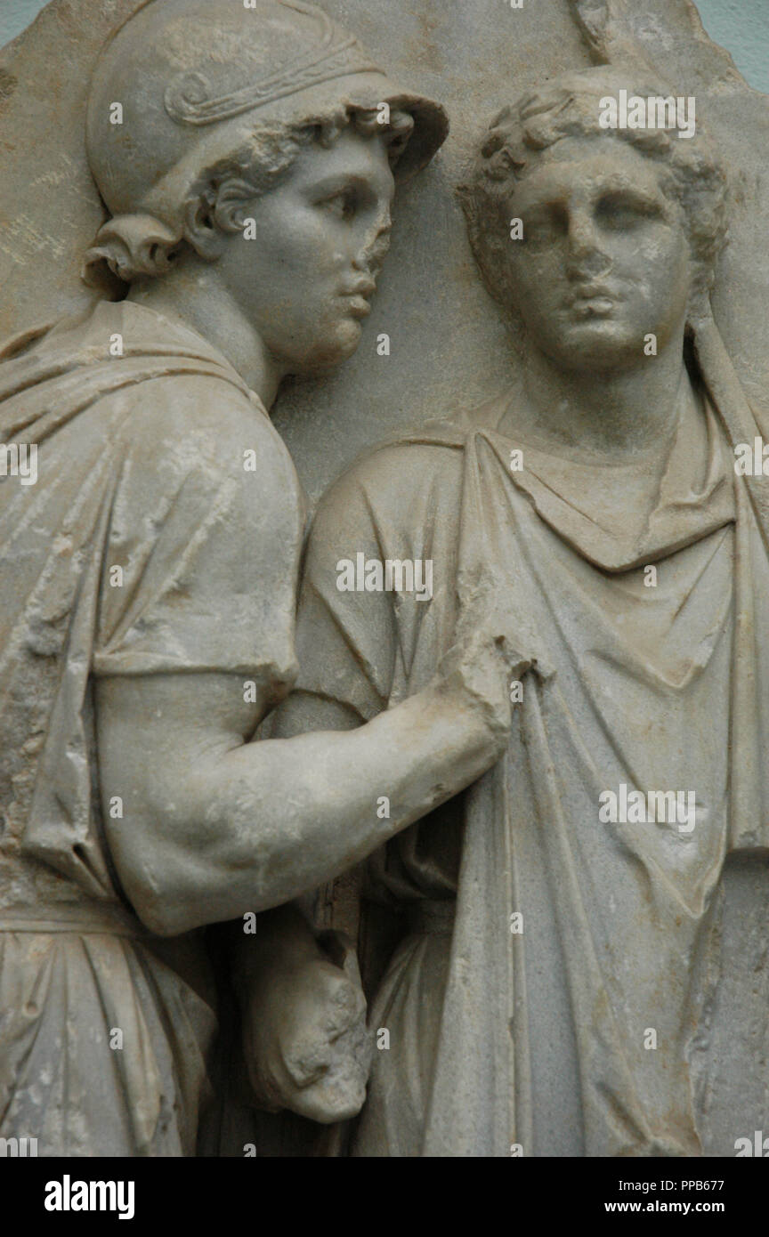 Pergamon Altar. 164-156 BC. Telephos Frieze. Detail. Telephos receiving ...