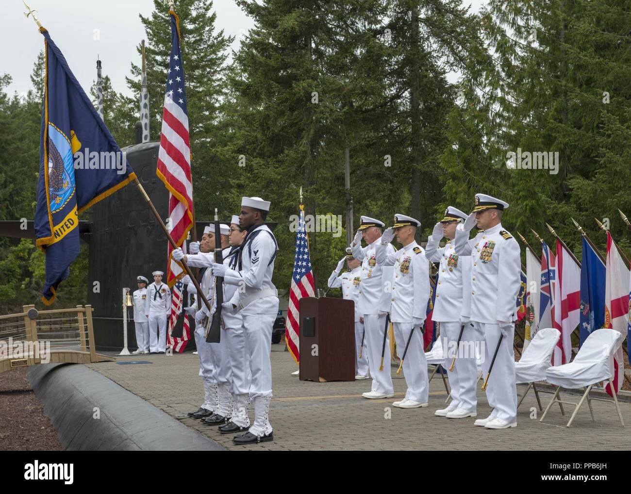 BANGOR, Wash. (Aug. 17, 2018) Sailors assigned to the Naval Base Kitsap ...