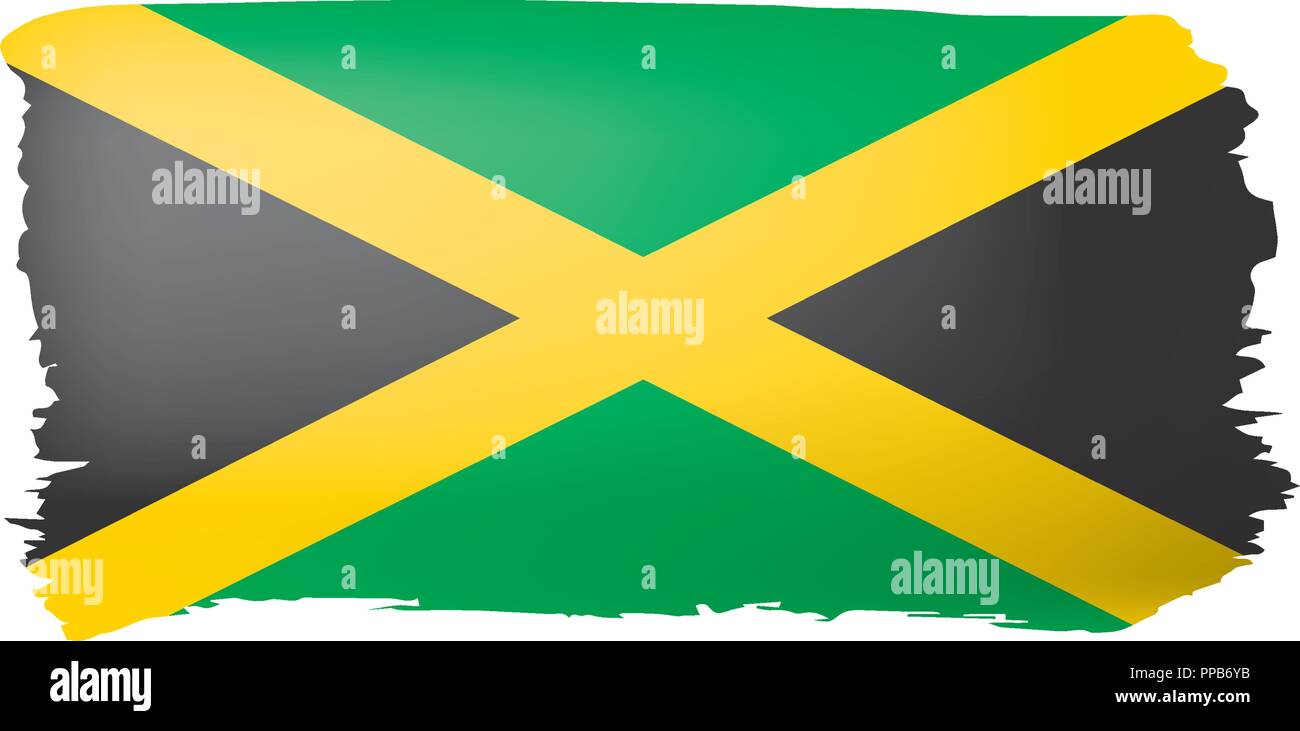 Jamaica flag, vector illustration on a white background Stock Vector ...