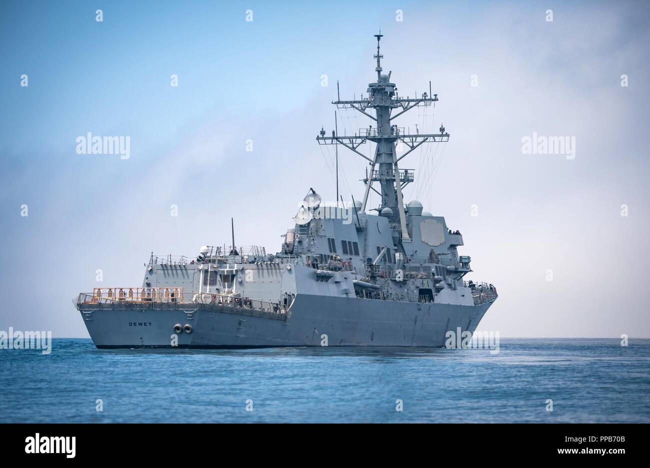 OCEAN (Aug. 17, 2018) – The guided-missile destroyer USS Dewey (DDG 105 ...
