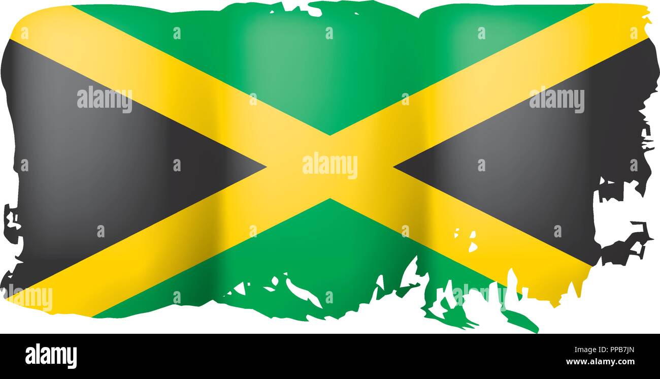 Jamaica flag, vector illustration on a white background Stock Vector ...