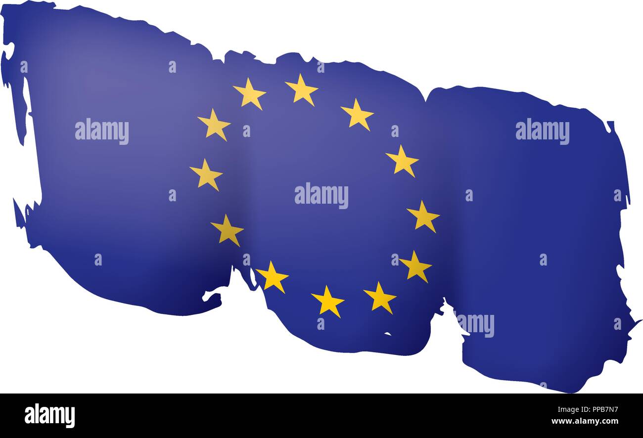 European union flag, vector illustration on a white background Stock ...