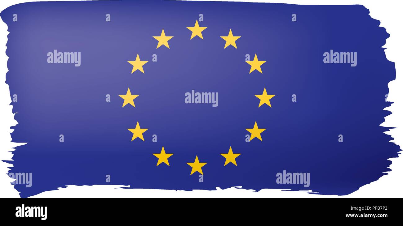 European union flag, vector illustration on a white background Stock ...
