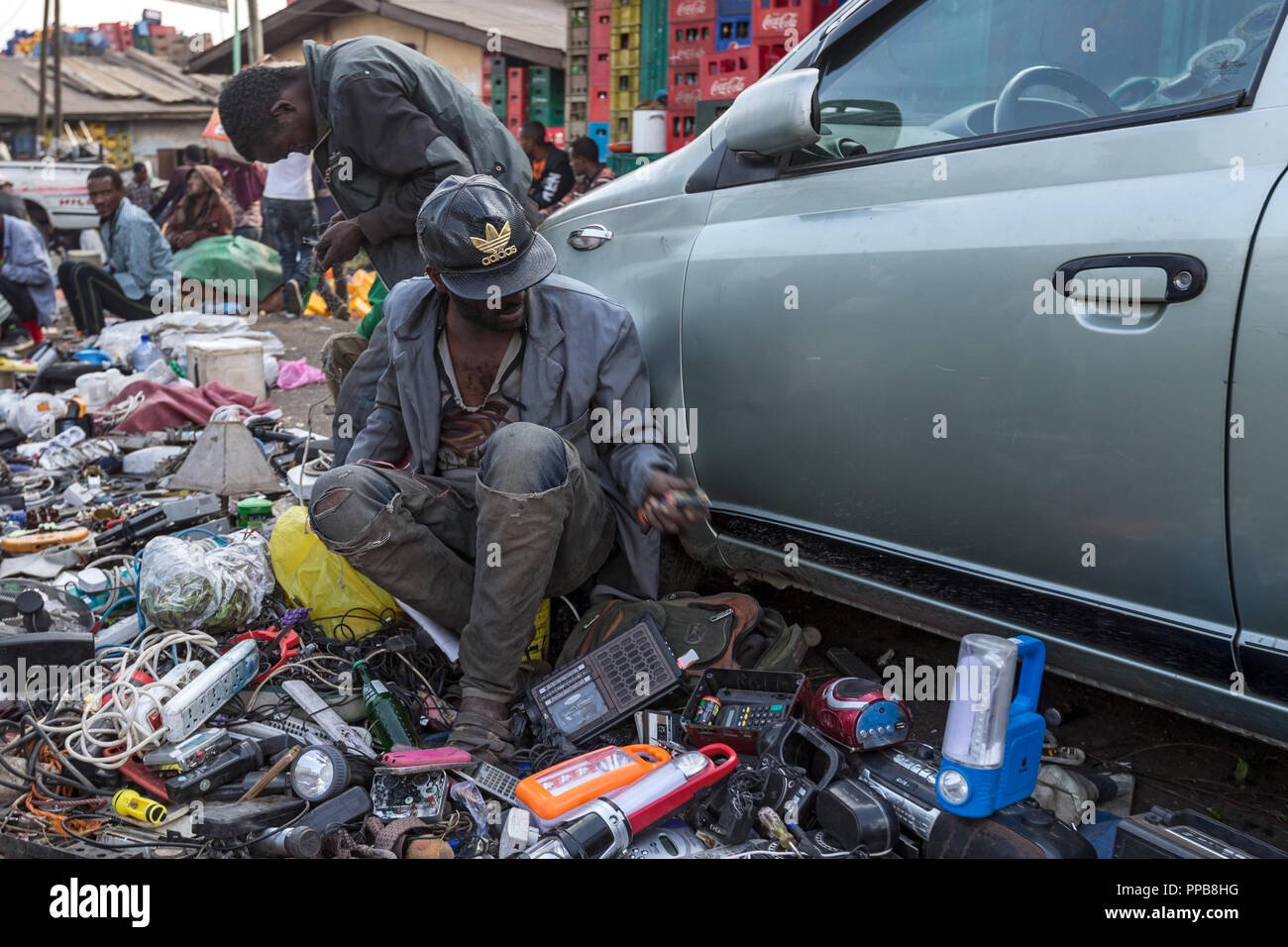 Electrical goods, Addis Ketema aka Merkato, the largest African open ...