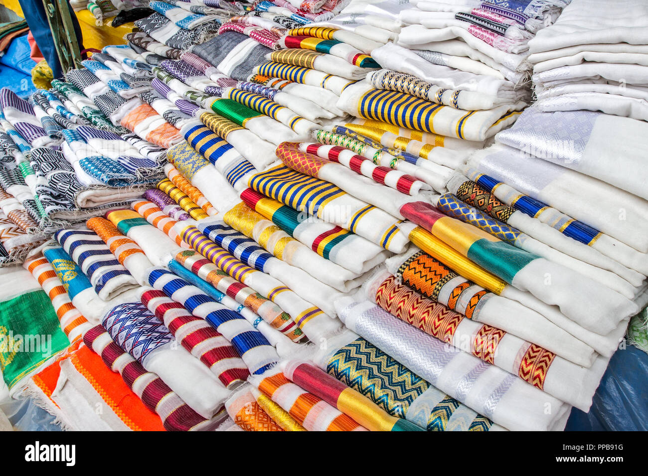 Cotton Textile Market, Addis Ababa, Ethiopia Stock Photo - Alamy