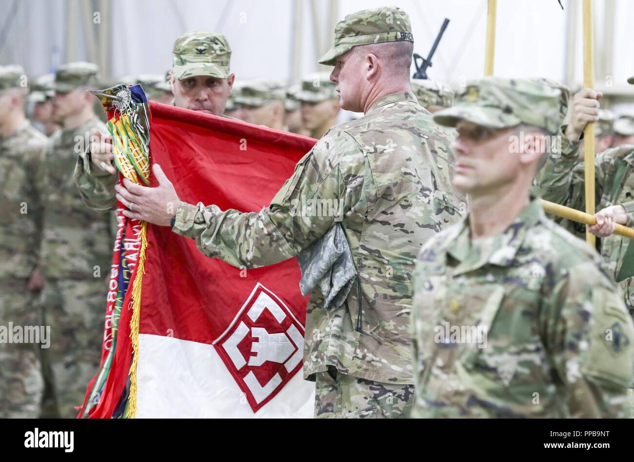 U.S. Army Col. Patrick Sullivan, commander of the 20th Engineer Brigade ...