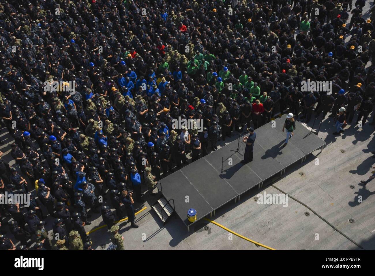 Va. (Aug. 17, 2018) Capt. Kyle P. Higgins, the commanding officer of ...